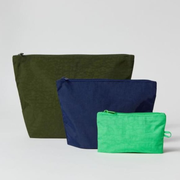 BAGGU | Bags | Nwt Baggu Go Pouch Set Marine Aloe Navy Bay Laurel ...